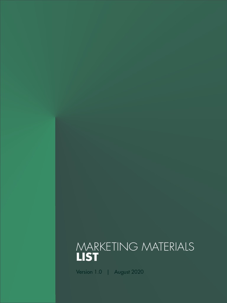 Marketing Materials List | PDF | Envelope | Social Media