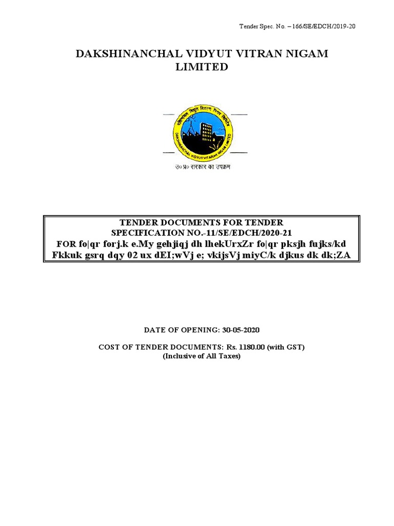 Dakshinanchal Vidyut Vitran Nigam Limited | PDF | Specification ...