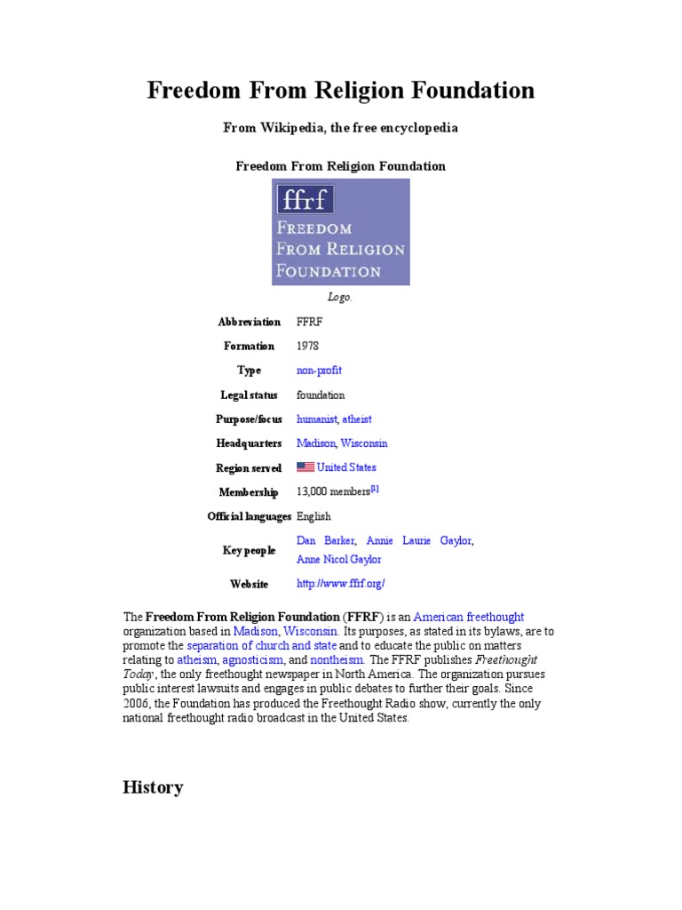 Freedom From Religion Foundation | PDF | Religion And Belief