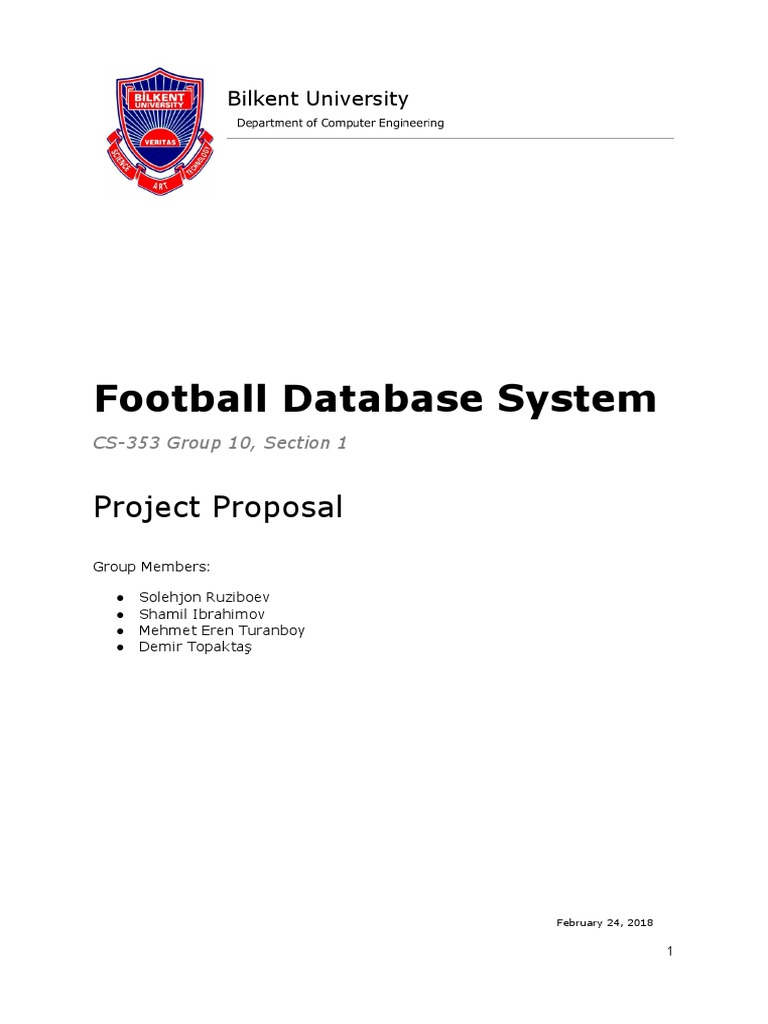 Football Database System: Project Proposal | PDF | Databases | World Wide Web