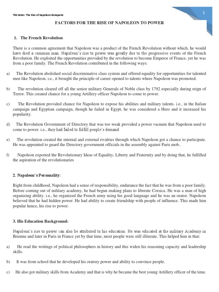 The Rise of Napoleon. | PDF | Napoleon | French Revolution