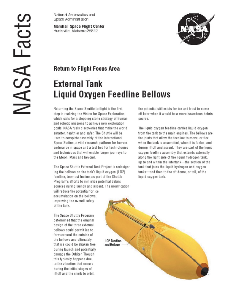NASA Facts External Tank Liquid Oxygen Feedline Bellows | PDF | Space ...
