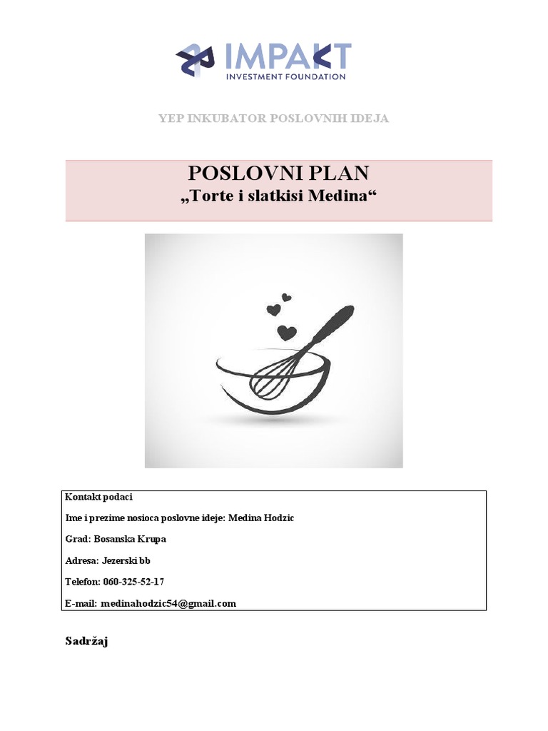 IIF Format Poslovnog Plana 2020-2024 | PDF