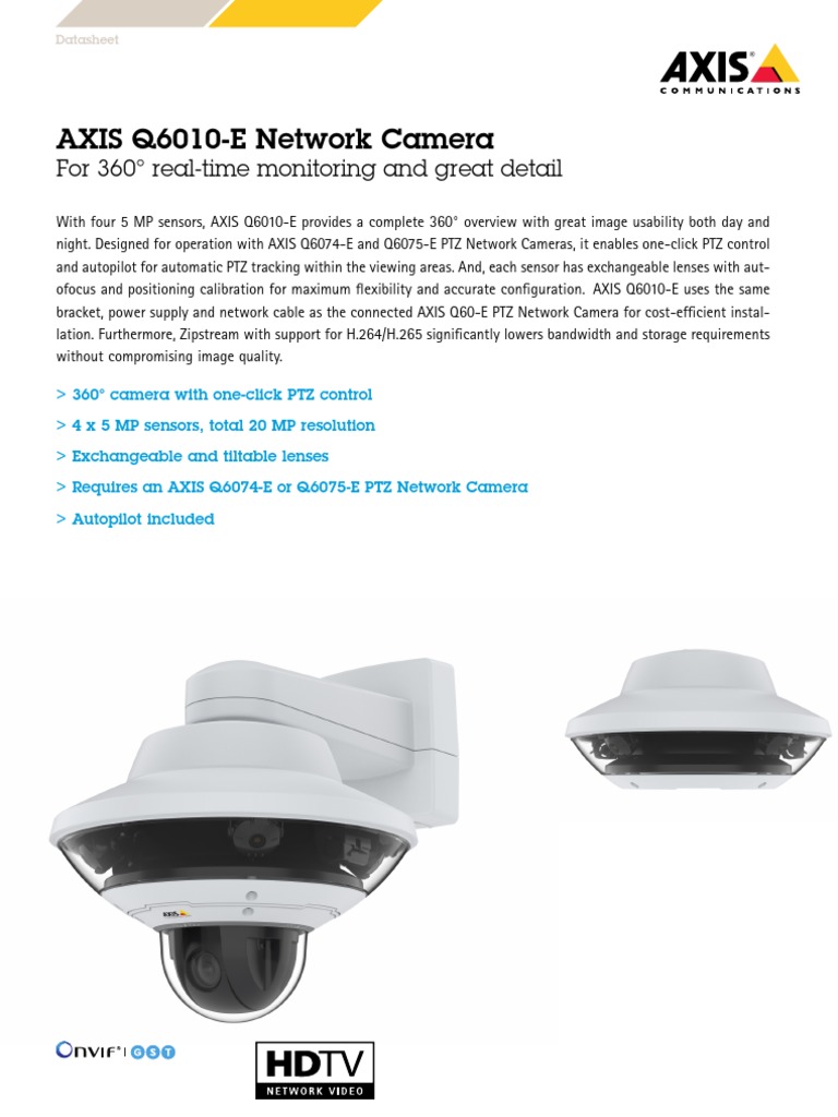 AXIS Q6010-E Network Camera: For 360° Real-Time Monitoring and Great Detail | PDF | Camera ...