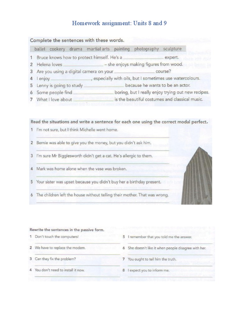 Active to Passive Voice Homework | PDF