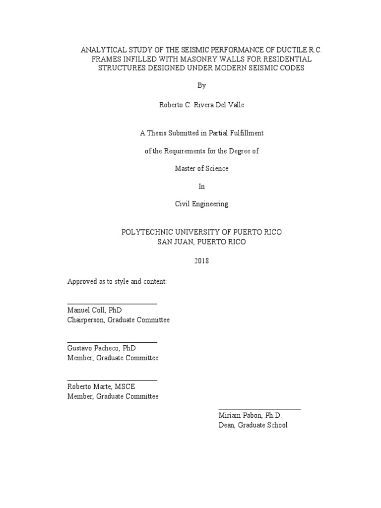 Thesis Infilled Frames | PDF | Earthquake Engineering | Earthquakes