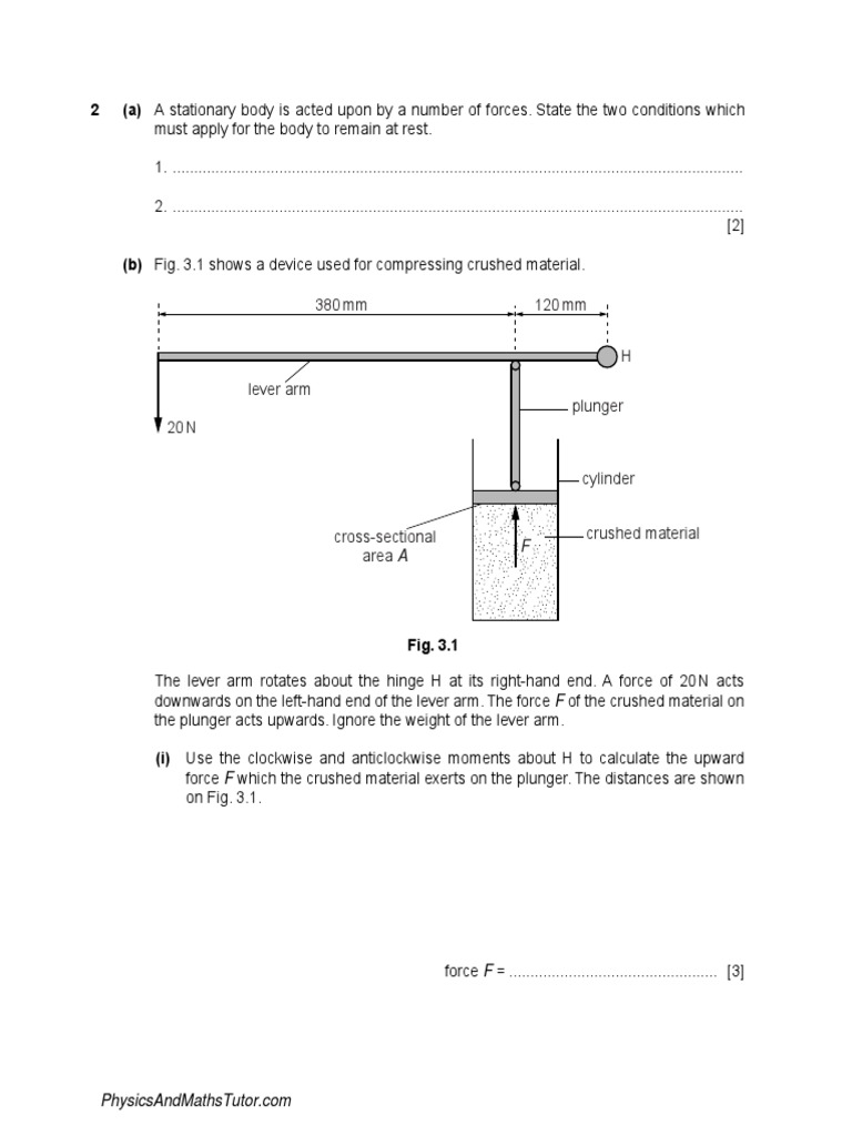 Lever Arm Forces and Moments Analysis | PDF