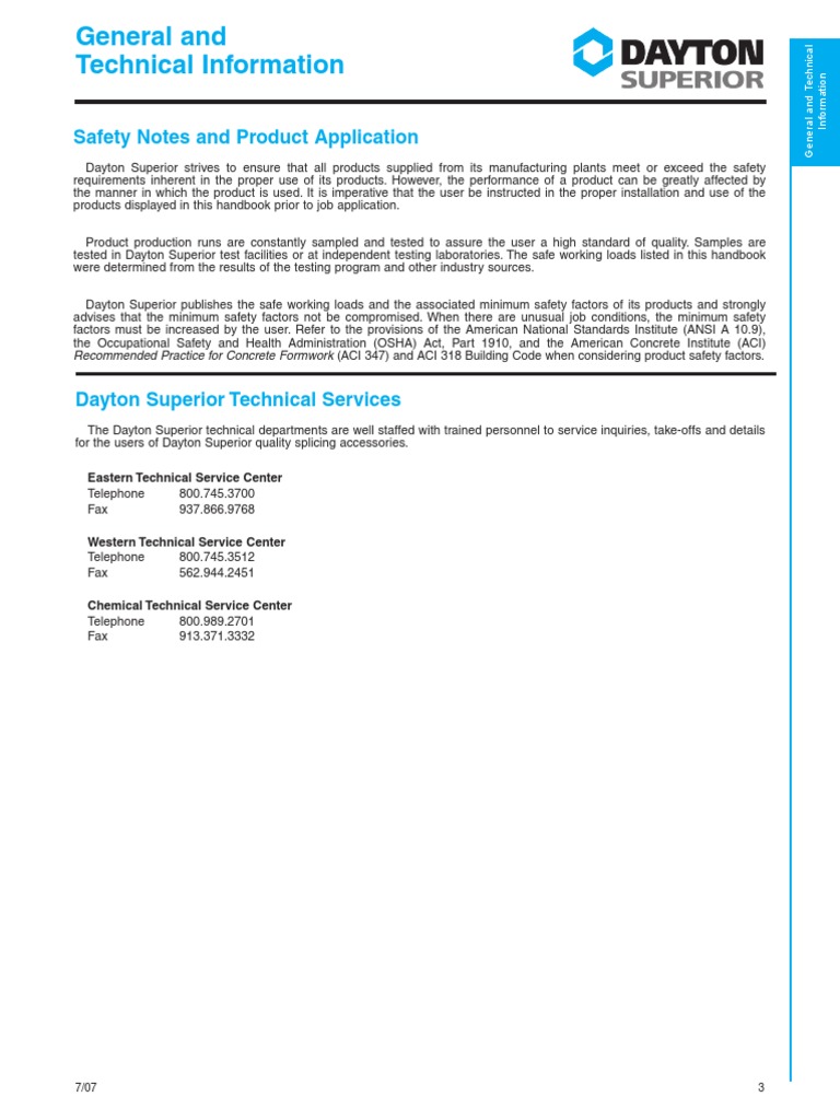 Dayton Concrete Accessories Rebar Splicing General and Technical ...