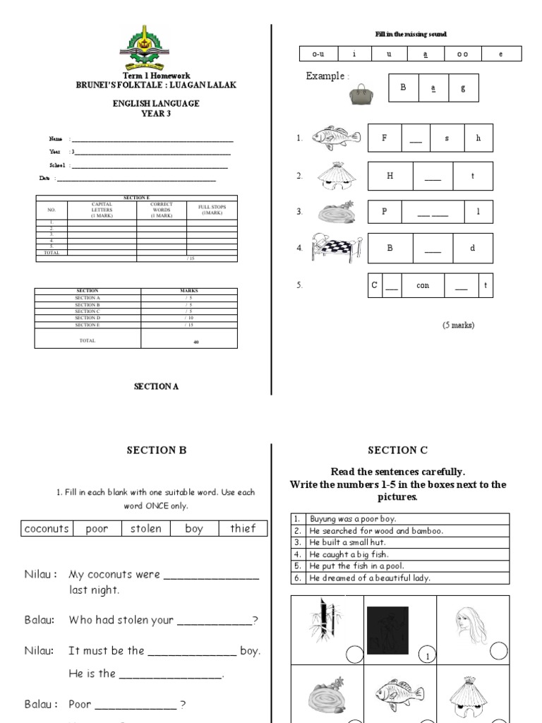 Example: Term 1 Homework Brunei'S Folktale: Luagan Lalak English ...