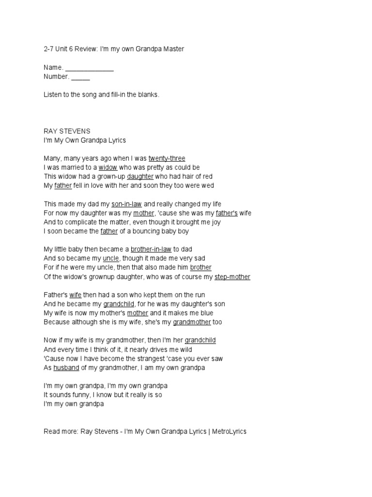 2-7 I'm My Own Grandpa Master | PDF