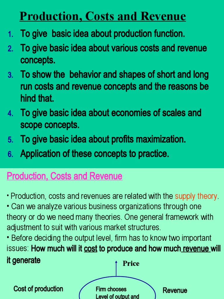 Production Costs and Revenue Analysis | PDF | Production Function ...