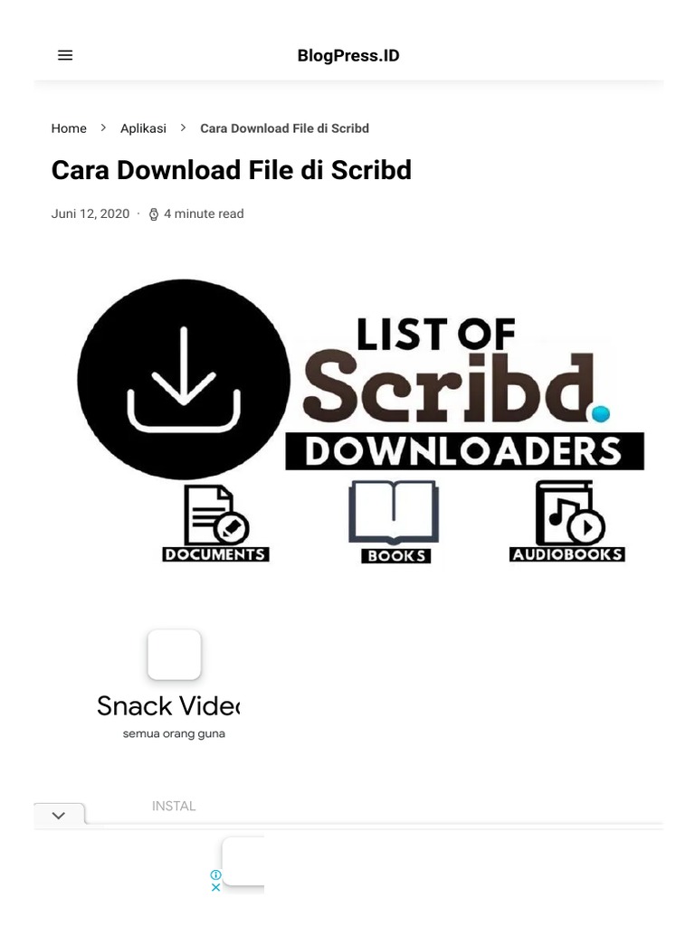 5 Cara Download File Di Scribd Dengan Scribd Downloader | PDF