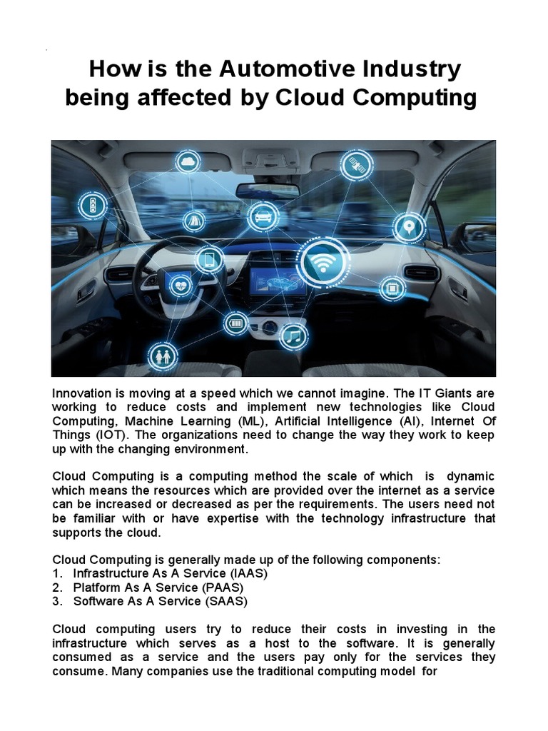 Cloud Computing & Automobiles | PDF | Software As A Service | Cloud ...