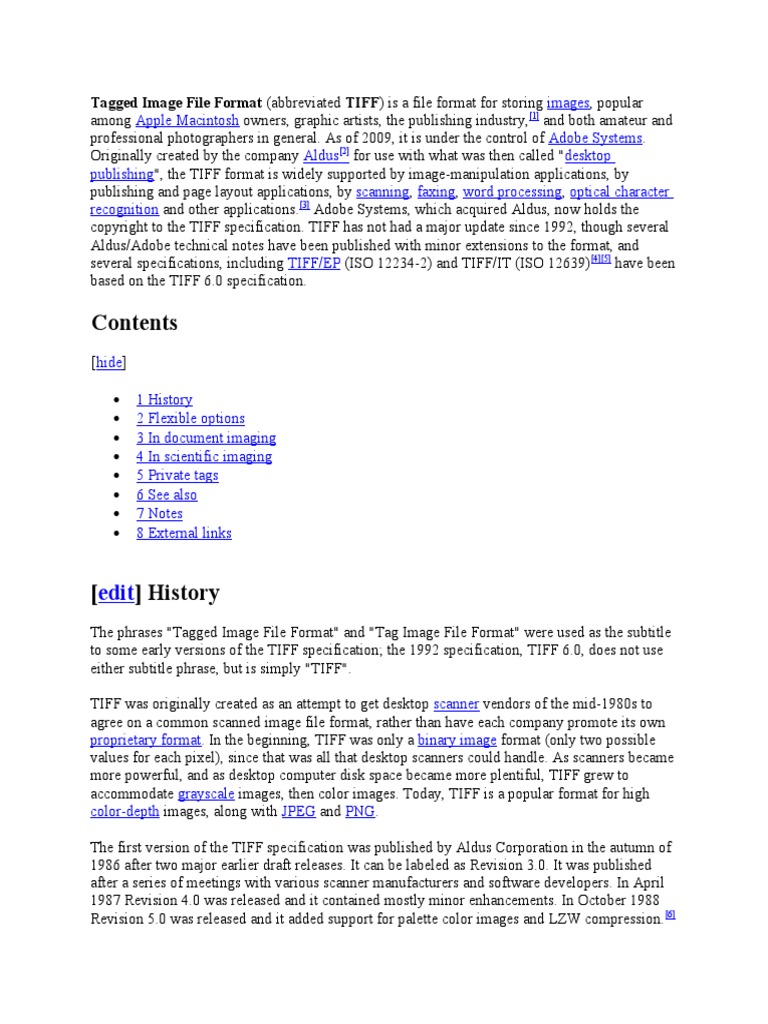 Tagged Image File Format (Abbreviated TIFF) Is A File Format For ...