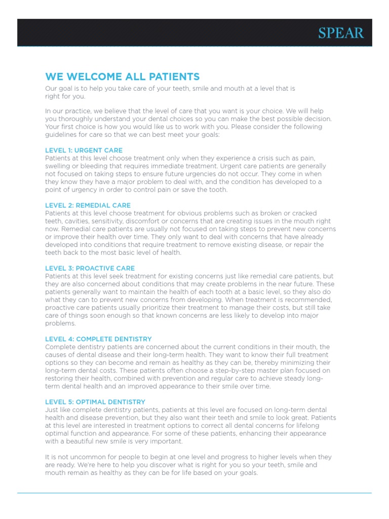 Understanding Dental Care Levels | PDF | Dentistry | Therapy