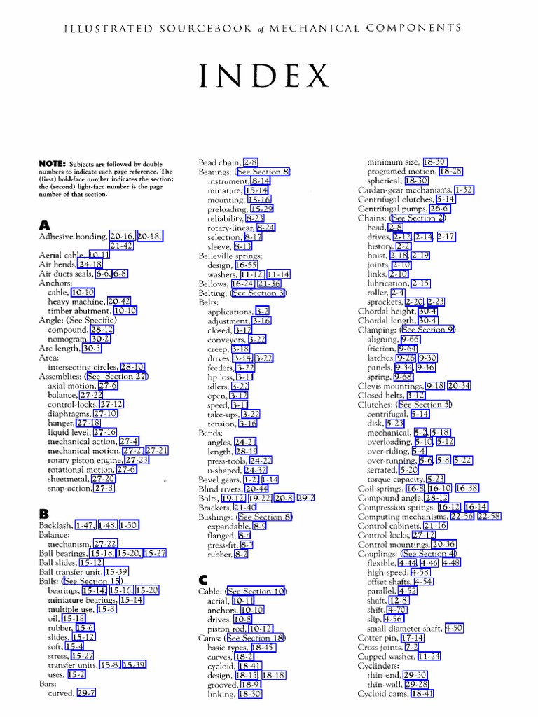 Index: Illustrated Sourcebook Mechanical Components | Download Free PDF ...