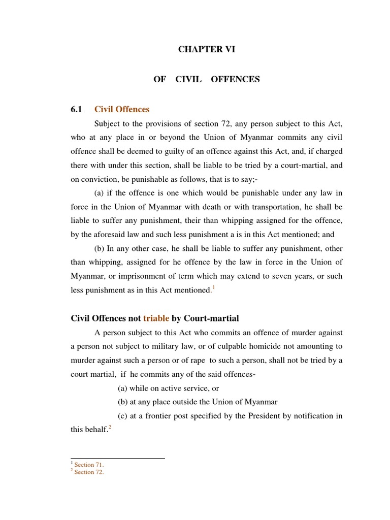 6 Law 5103 OF CIVIL OFFENCES | PDF