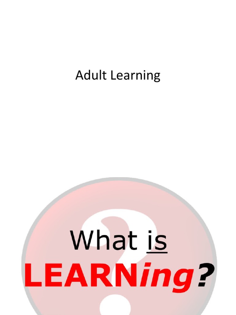 Adult Learning | PDF | Adult Education | Affect (Psychology)