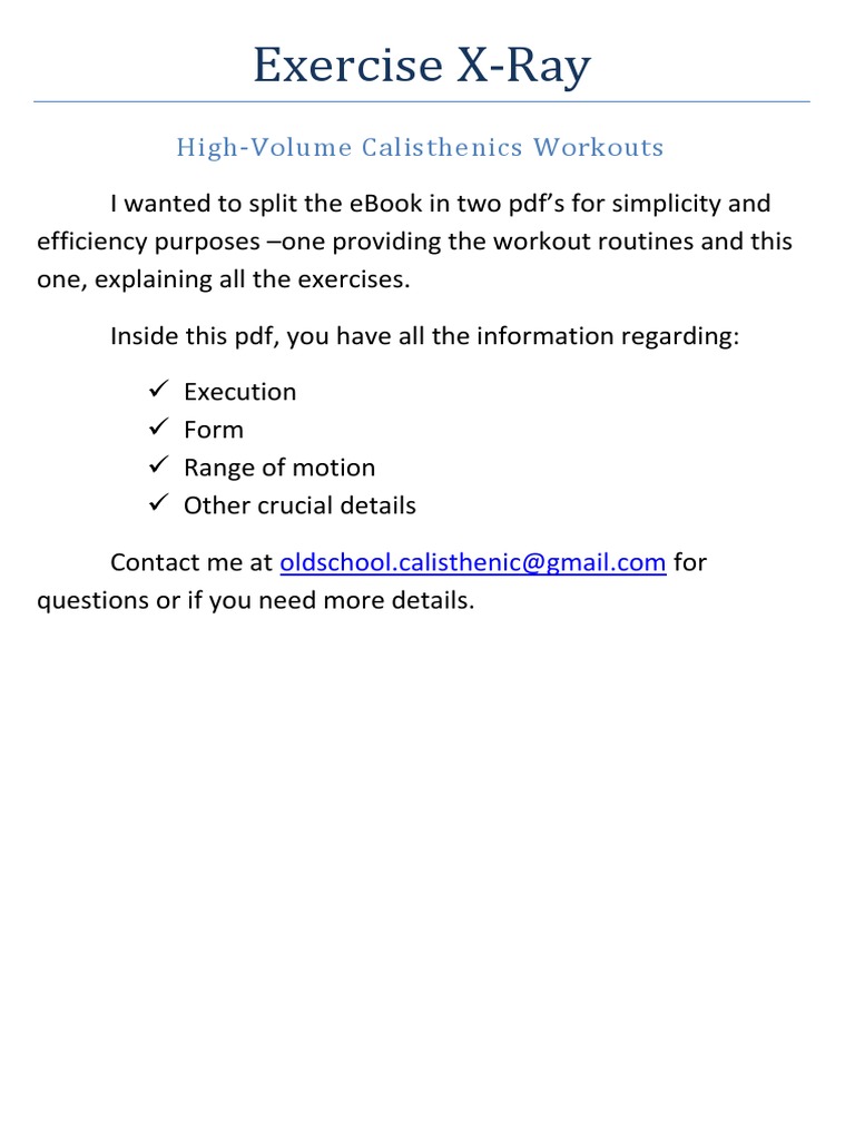 Exercise X-Ray | PDF | Physical Fitness | Physical Exercise