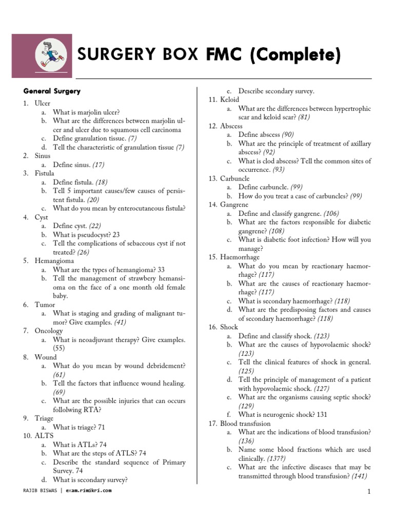 Surgery Box Print Complete | PDF | Hemorrhoid | Hyperthyroidism