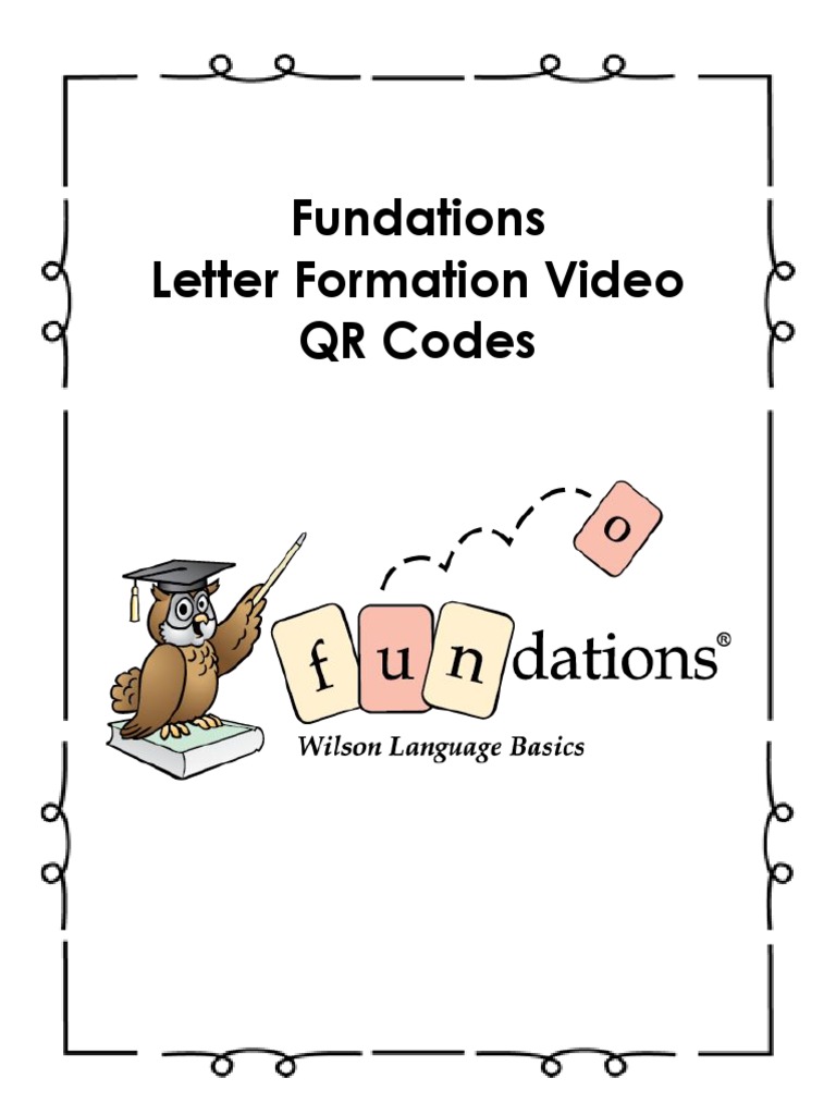 Fundations Letter Formation Video QR Codes | PDF