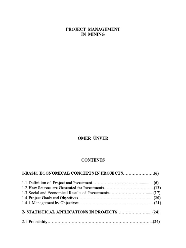 Project Management in Mining | PDF | Internal Rate Of Return | Analysis