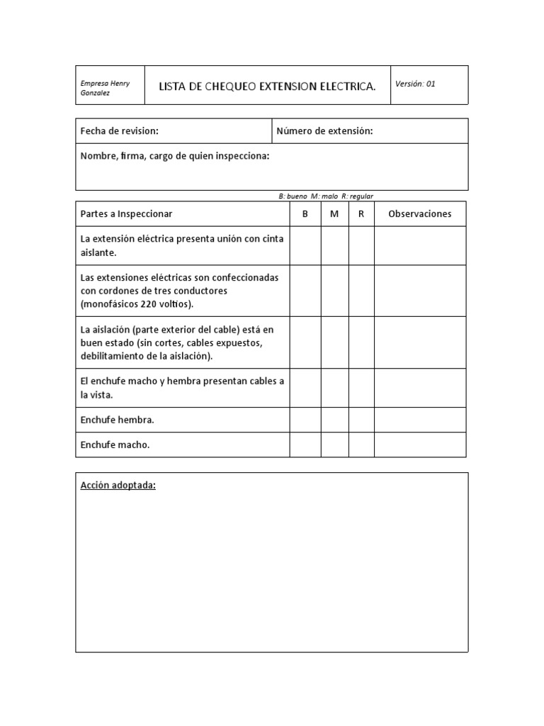 Checklist Extensiones | PDF