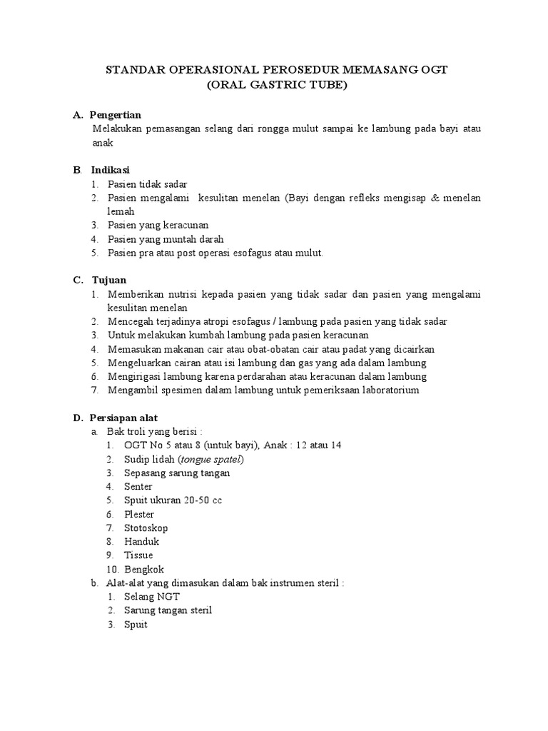 SOP MEMASANG OGT BAYI Fixxx | PDF
