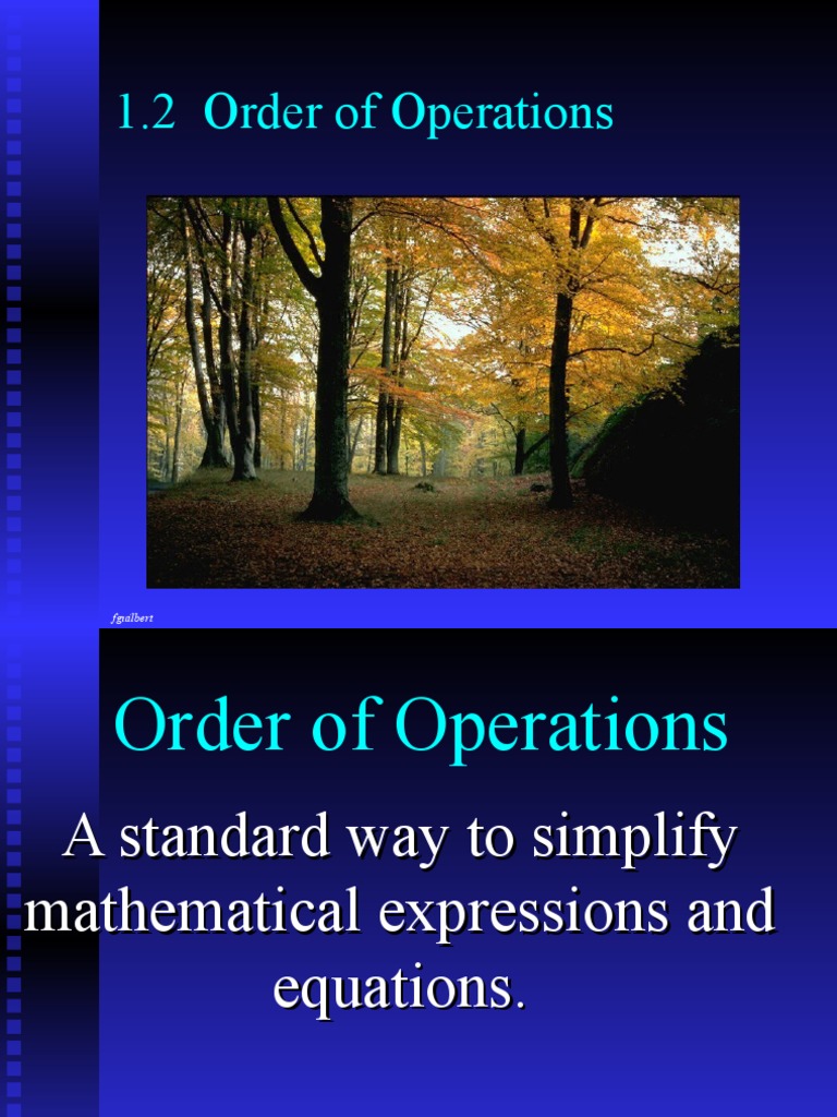 1.2 Order of Operations: Fguilbert | PDF | Multiplication | Fraction ...