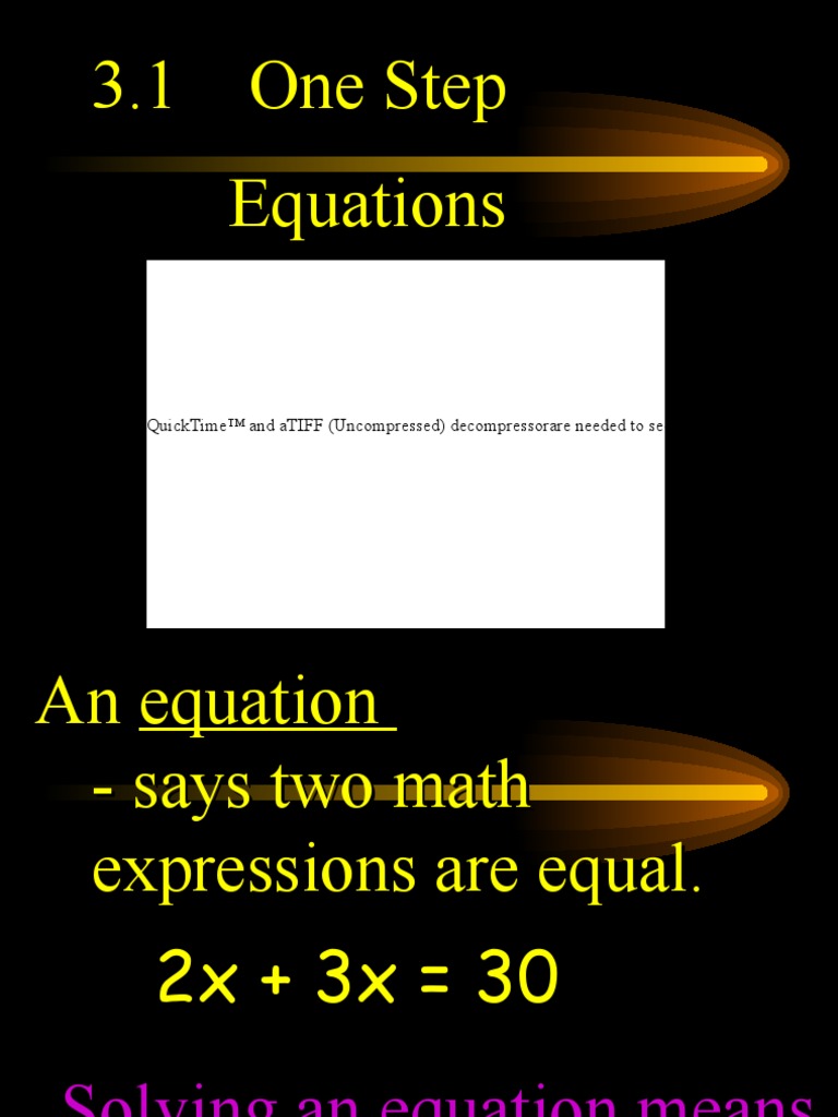 Alg 3 1 Solving 1 Step Eq | PDF | Equations | Mathematical Objects