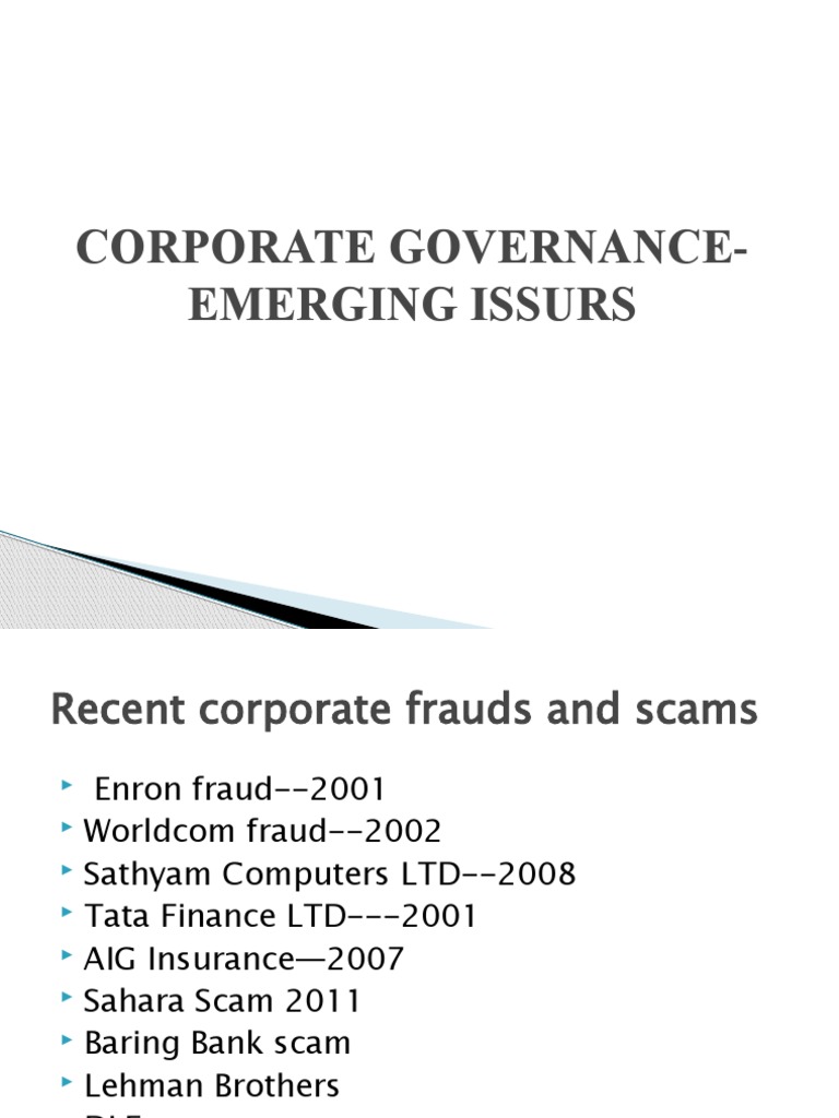 Corporate Governance and Fraud Cases | PDF | American International ...