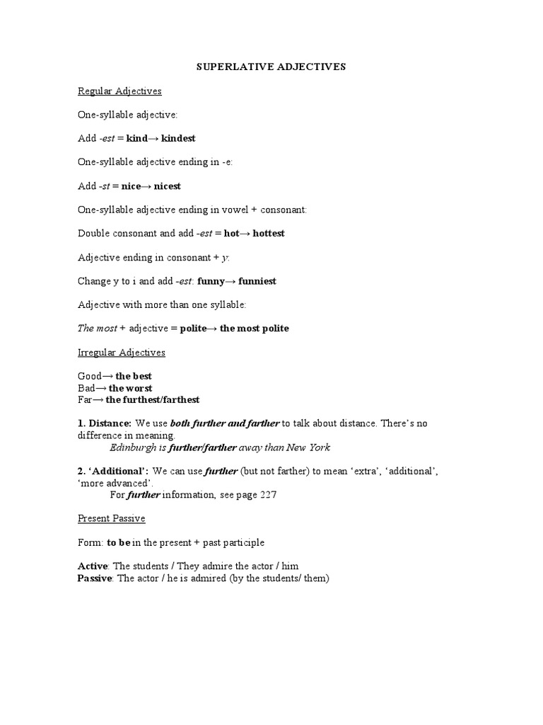 A Comprehensive Guide to Forming Superlative Adjectives and ...