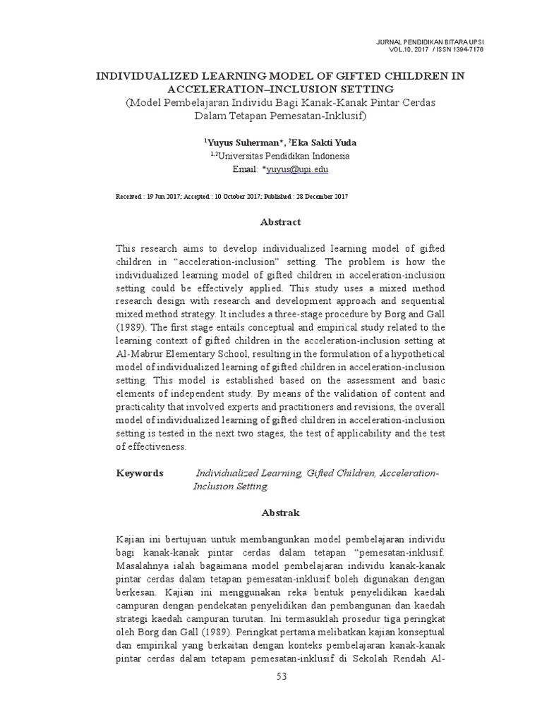 Individualized Learning Model of Gifted Children in Acceleration ...