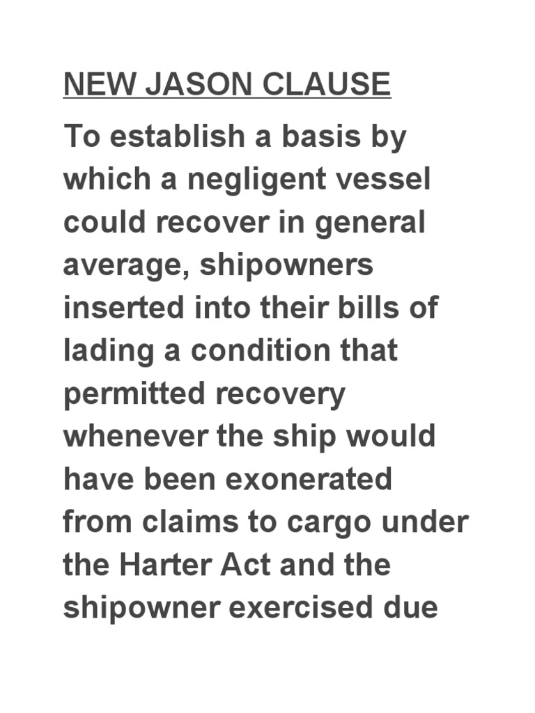 Understanding the New Jason Clause | PDF | Government | Common Law