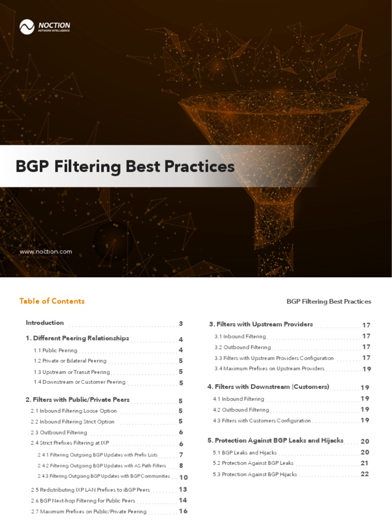 BGP Filtering Best Practices | PDF | Router (Computing) | I Pv6