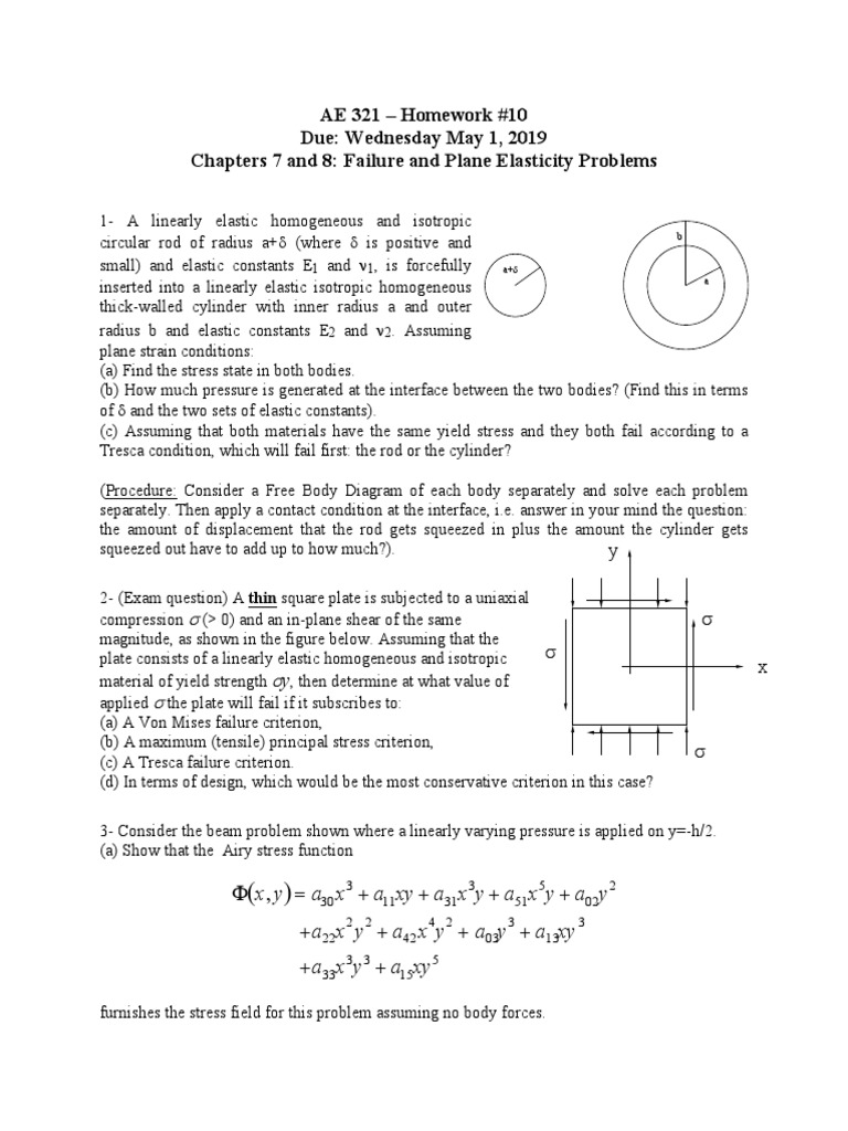 AE 321 Homework 10 | PDF | Stress (Mechanics) | Yield (Engineering)