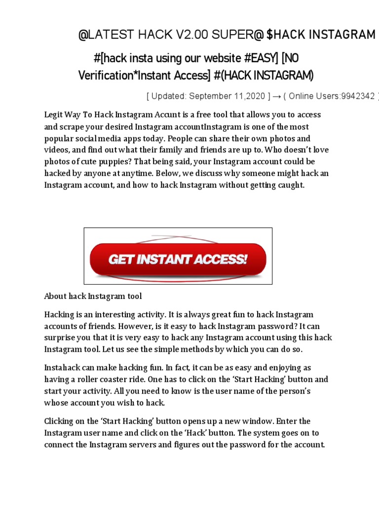 @latest Hack V2.00 Super@ $hack Instagram Account$ #2020# # (Hack Insta ...