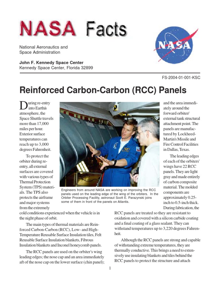 NASA Facts Reinforced Carbon-Carbon (RCC) Panels 2004 | PDF | Space ...