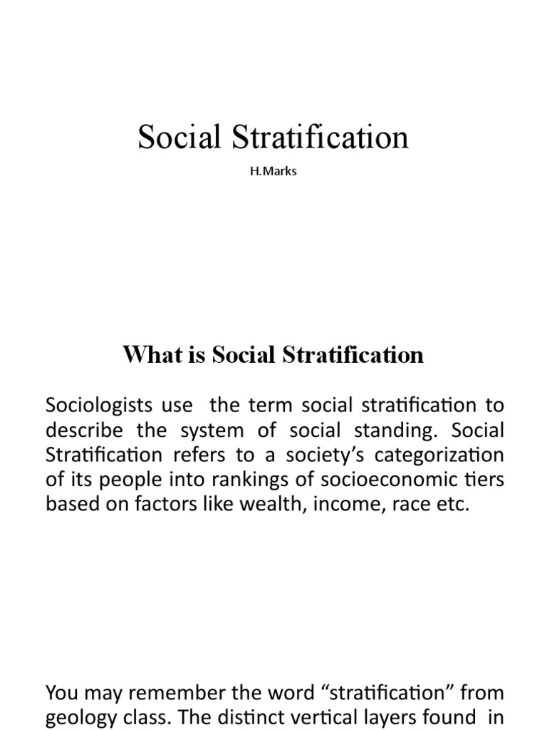 Social Stratification: H.Marks | PDF | Social Stratification | Caste