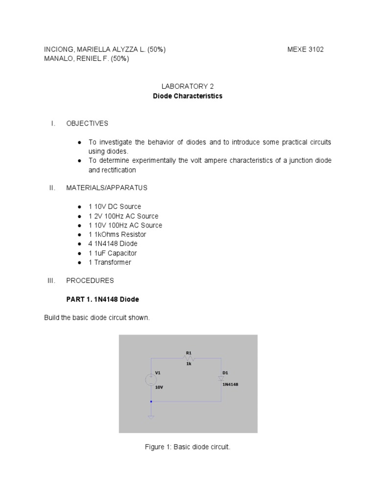 Laboratory 2 Report | PDF | Rectifier | Electrical Network