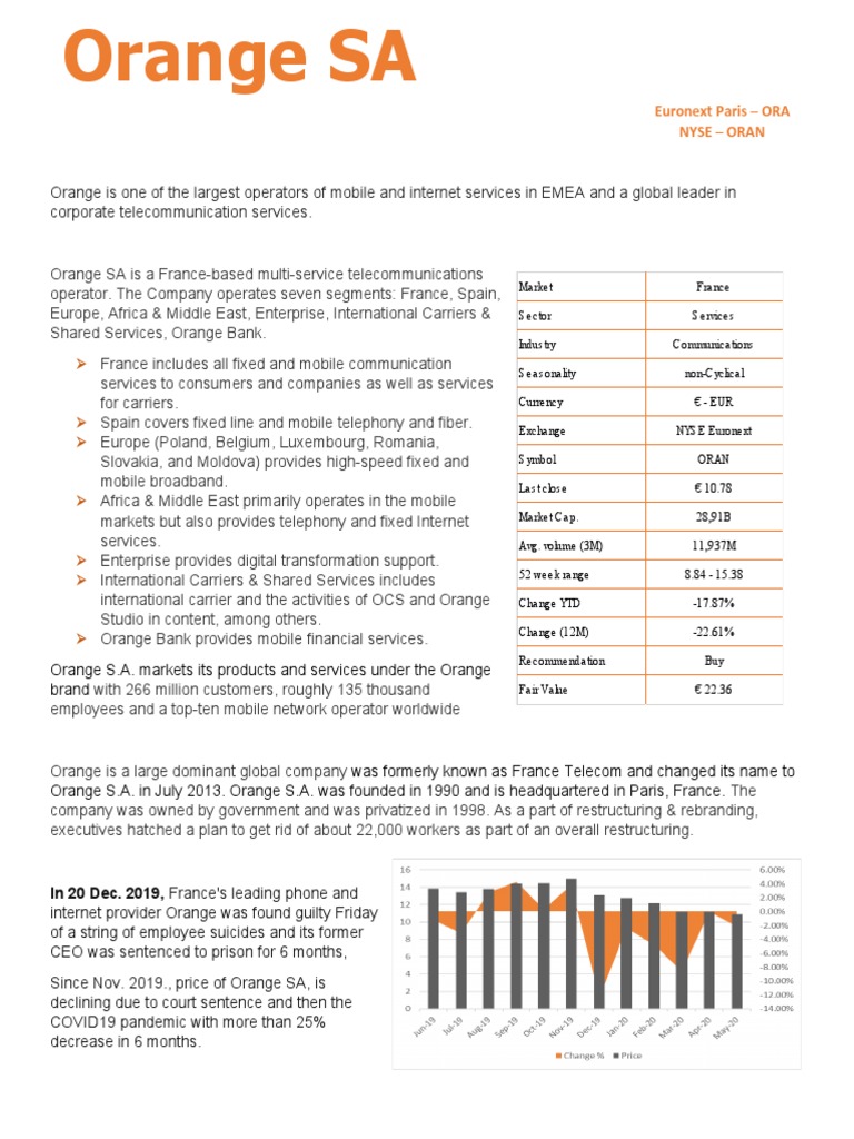 Orange - Equity Research Report | PDF | Bond Credit Rating | Dividend
