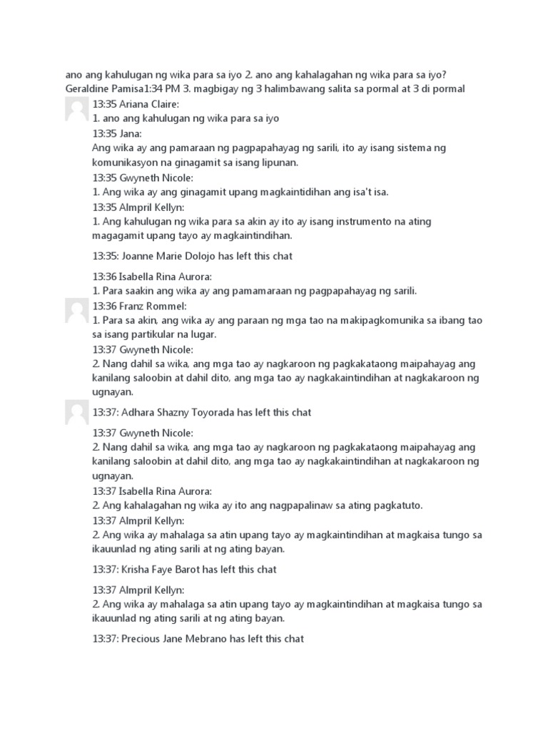 Ano Ang Kahulugan NG Wika | PDF