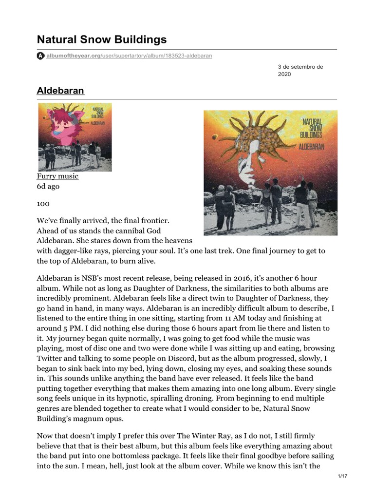 Natural Snow Buildings: Aldebaran Review | PDF | Nothing | Time