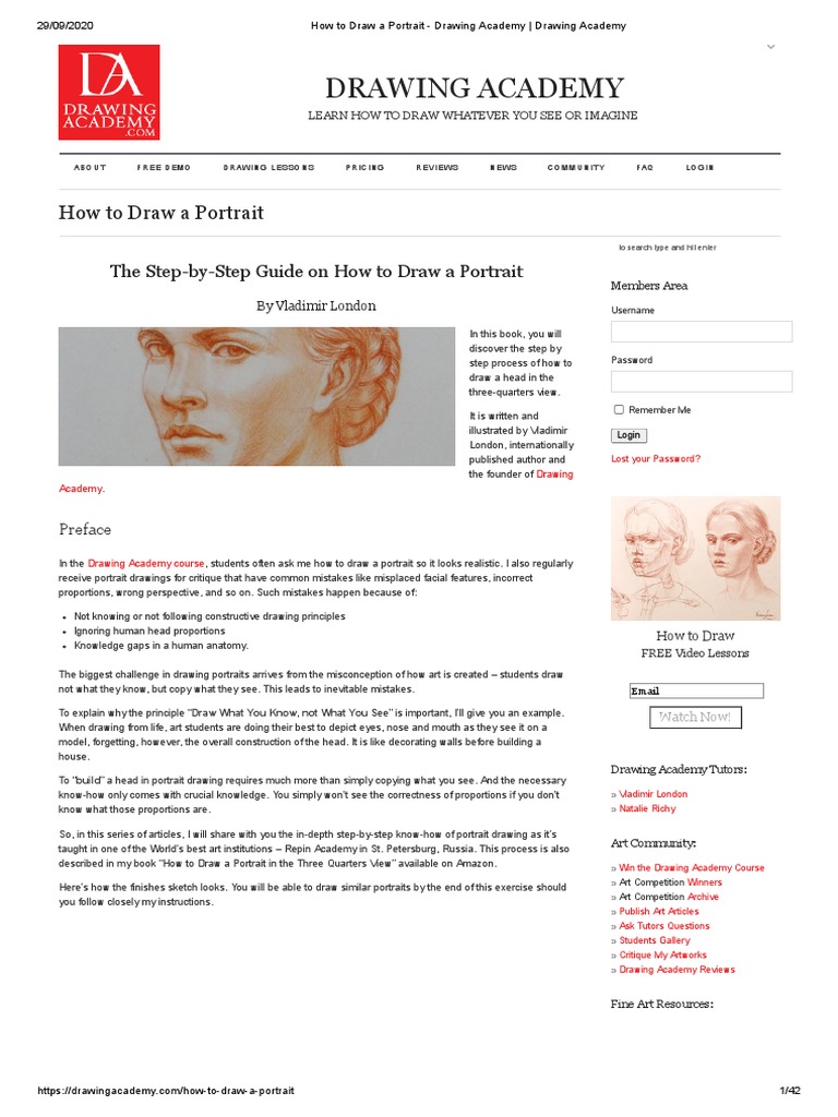 How To Draw A Portrait - Drawing Academy - Drawing Academy PDF | PDF ...
