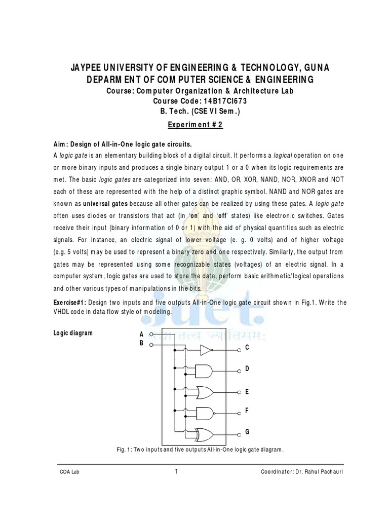 Jaypee University of Engineering & Technology, Guna Deparment of ...