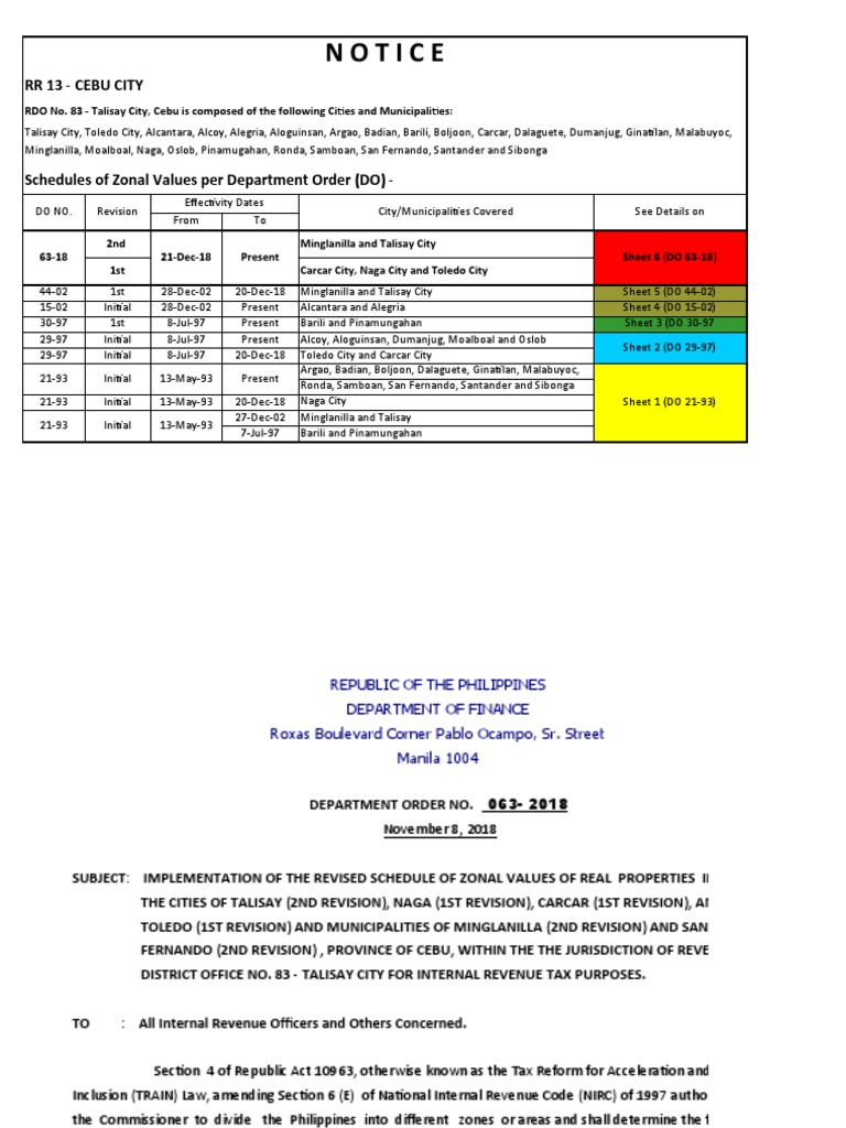 RDO No. 83 - Talisay City, Cebu | PDF | Taxes | Internal Revenue Service