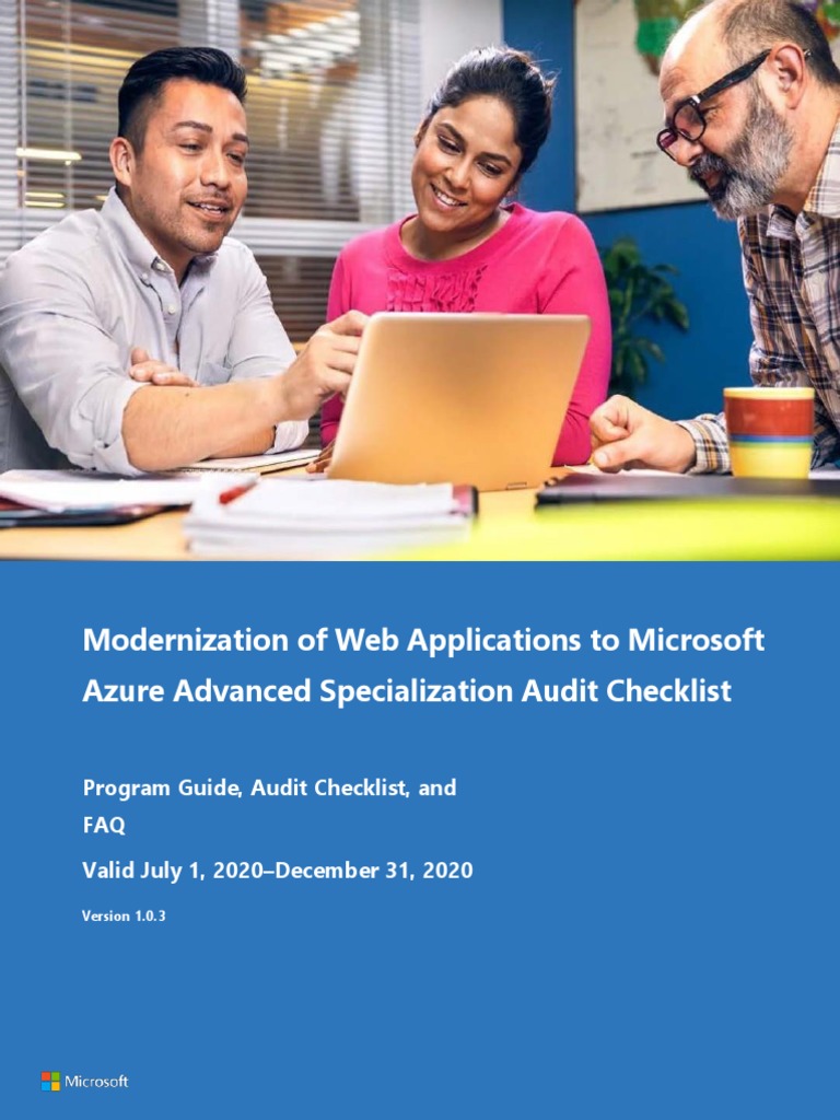 V1.0.3 Modernization of Web Applications To Microsoft Azure Advanced Specialization Audit ...