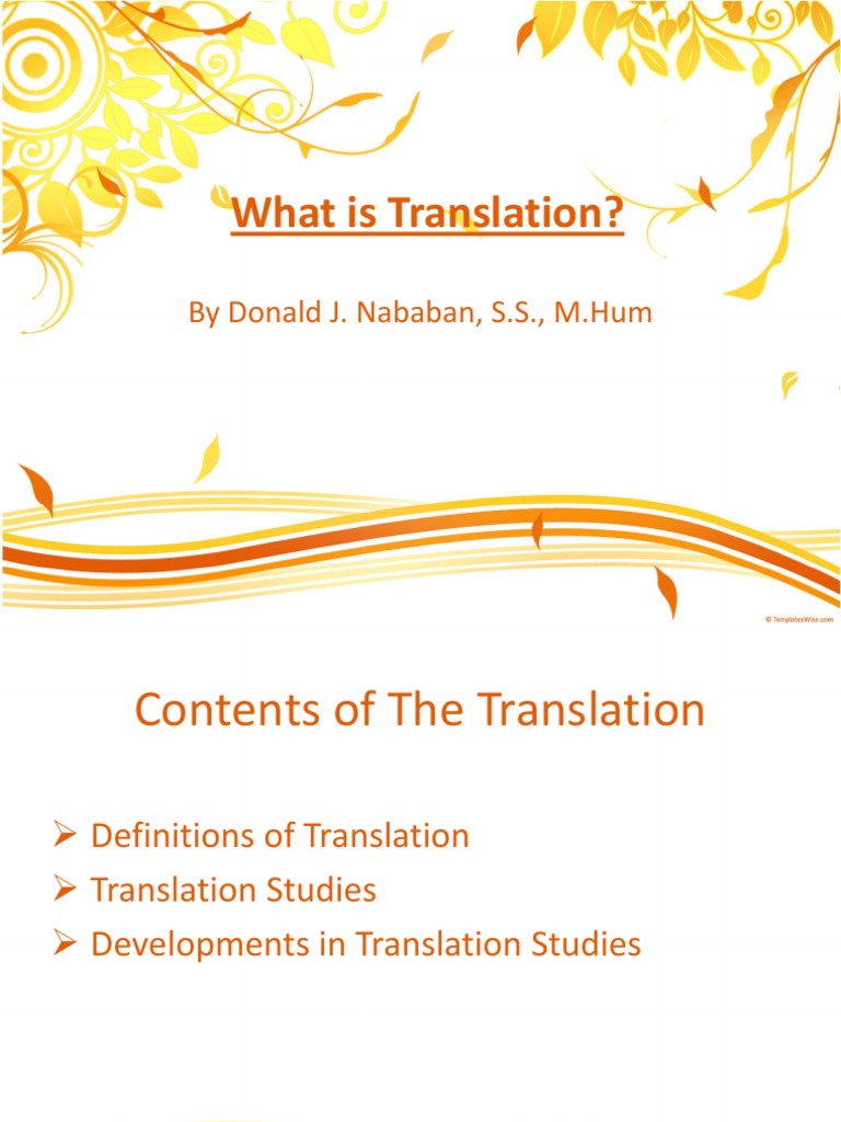 What Is Translation | PDF