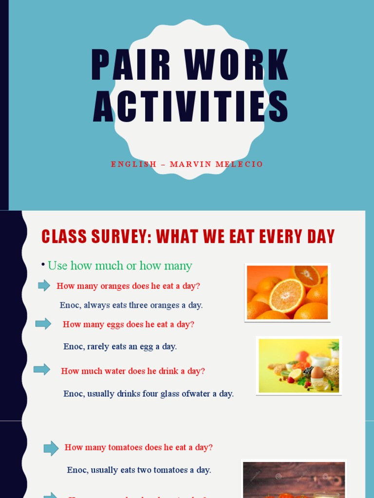 Pair Work Activities: English - Marvin Melecio | PDF