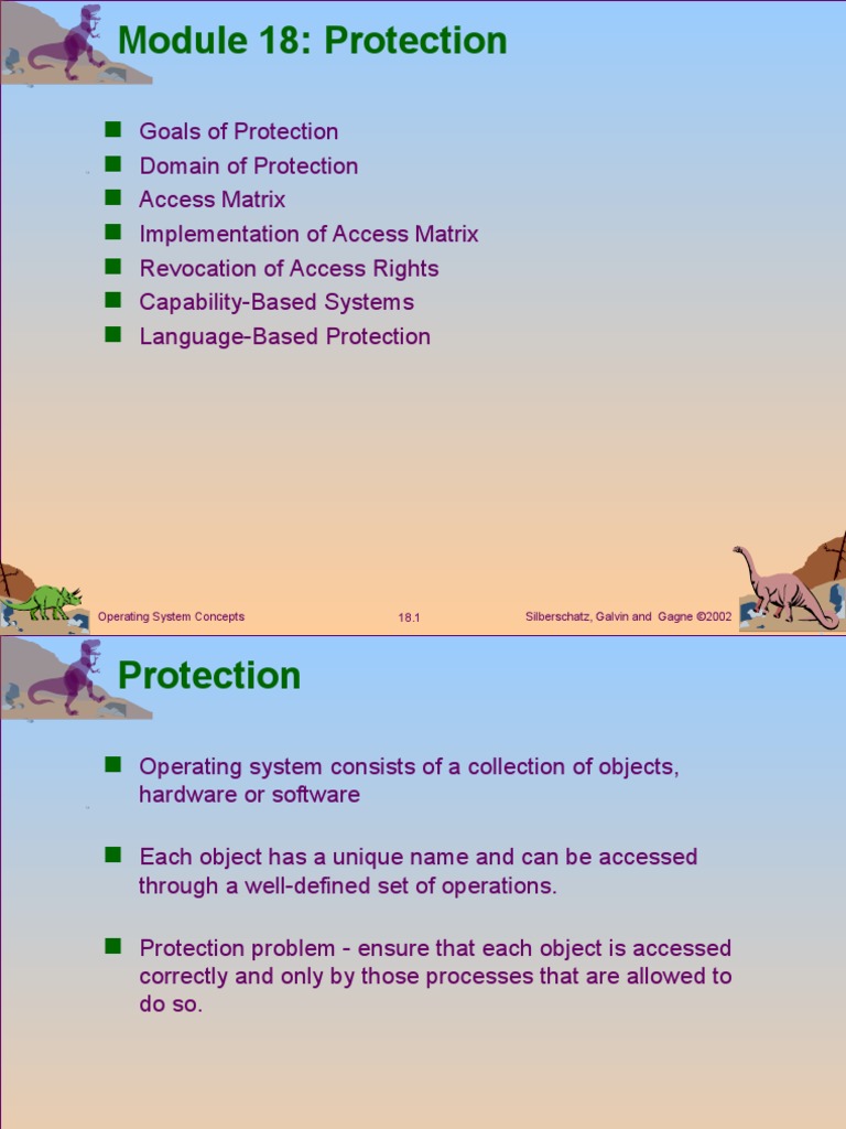 CH 18 | PDF | Access Control | Operating System
